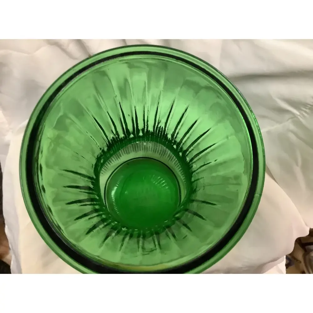 Hoosier | Accents | Vintage Hoosier Emerald Green Ribbed Glass Vase ...